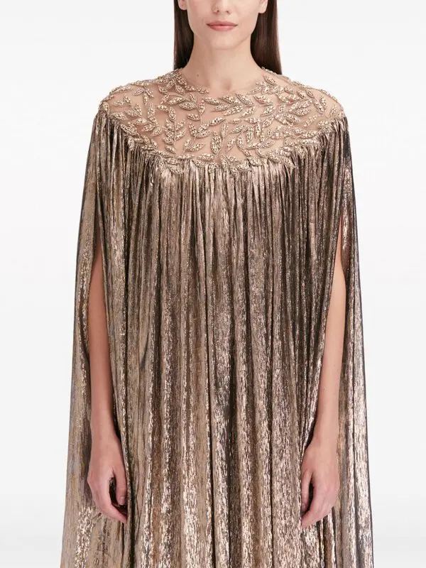Oscar De La Renta Crystal-embellished Silk Dress