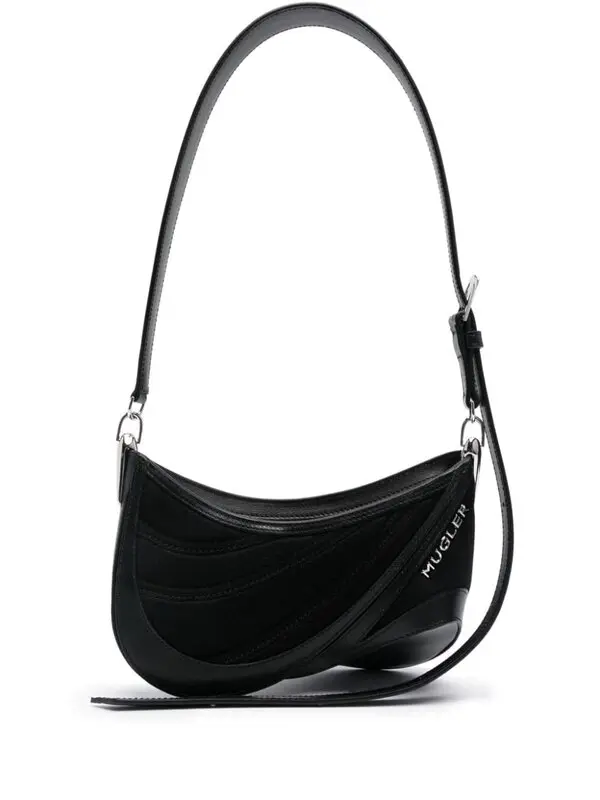 MUGLER Spiral Curve 01 Shoulder Bag - Black