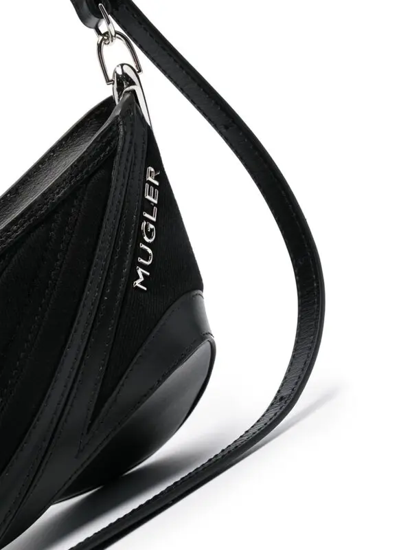 MUGLER Spiral Curve 01 Shoulder Bag - Black