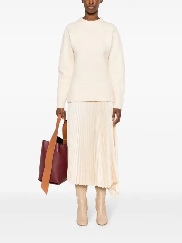JIL SANDER Crew-neck Wool Jumper - Neutrals