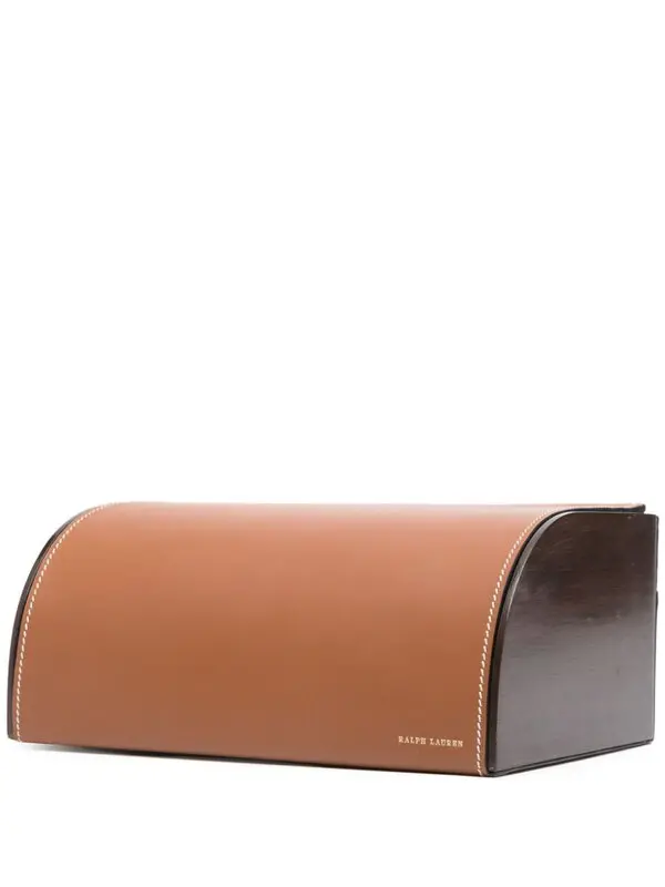 Ralph Lauren Brennan Saddle Writers Leather Box - Brown