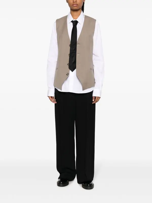 Ami V-neck Virgin Wool Waistcoat - Neutrals