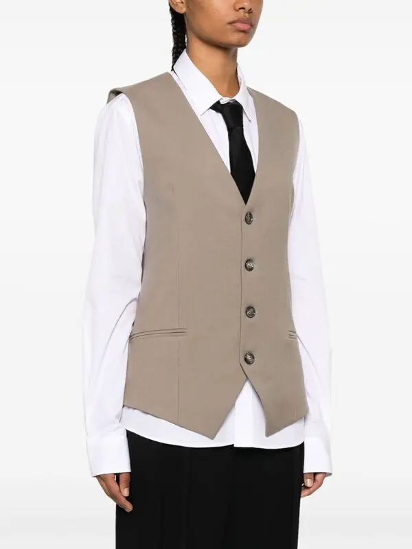 Ami V-neck Virgin Wool Waistcoat - Neutrals