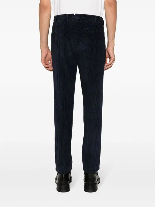 Incotex Navy Cotton Blend Corduroy Trousers