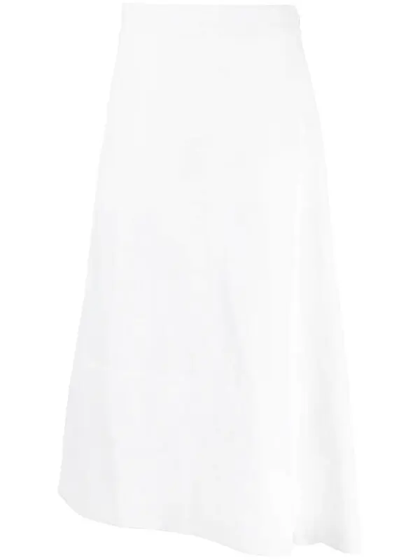 JIL SANDER Asymmetric Midi Skirt - White