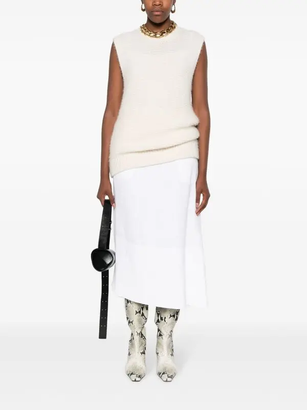 JIL SANDER Asymmetric Midi Skirt - White