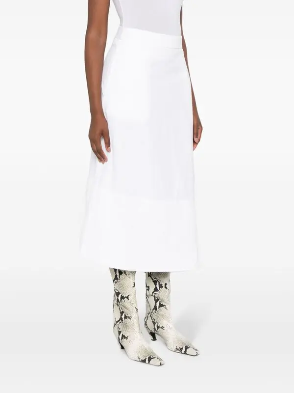 JIL SANDER Asymmetric Midi Skirt - White