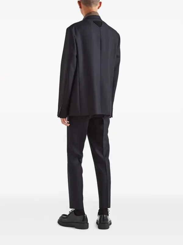 Prada Detachable-collar Wool Blazer - Blue
