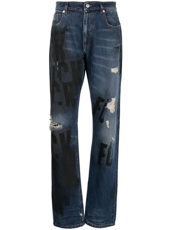1017 Alyx 9sm Distressed Straight-leg Jeans