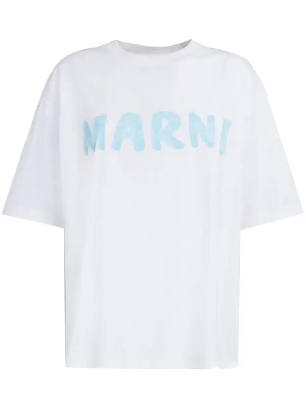 Marni Logo Stamp Cotton T-shirt - White