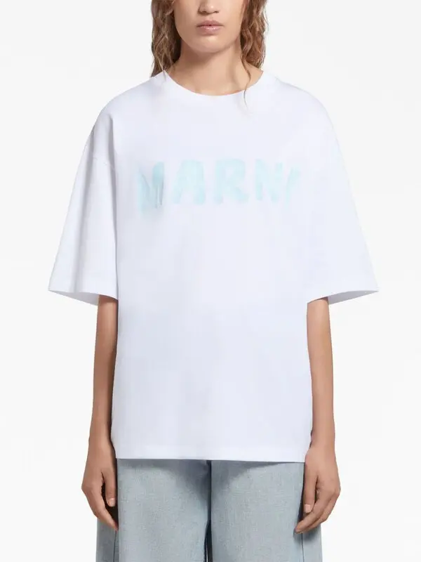 Marni Logo Stamp Cotton T-shirt - White