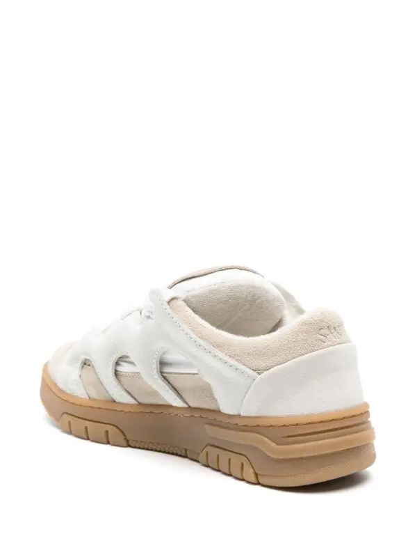 SANTHA Curb Panelled Leather Sneakers