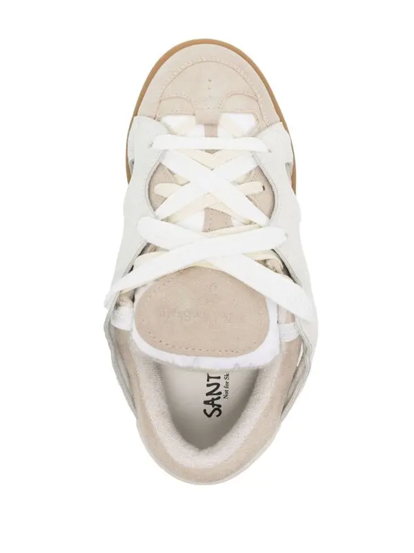 SANTHA Curb Panelled Leather Sneakers
