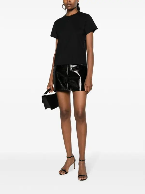 COURREGES Logo-embroidered T-shirt - Black