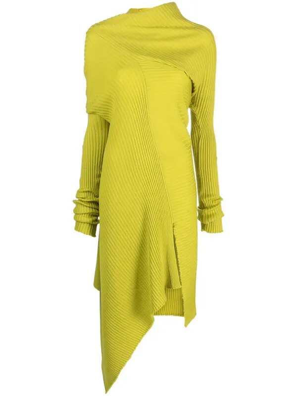 MARQUES' ALMEIDA Draped Merino Wool Midi Dress
