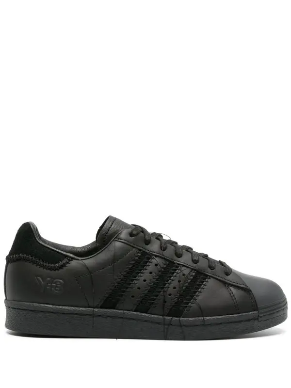 Y3 X Adidas Superstar Lace-Up Sneakers In Black - 74% Off | Editorialist