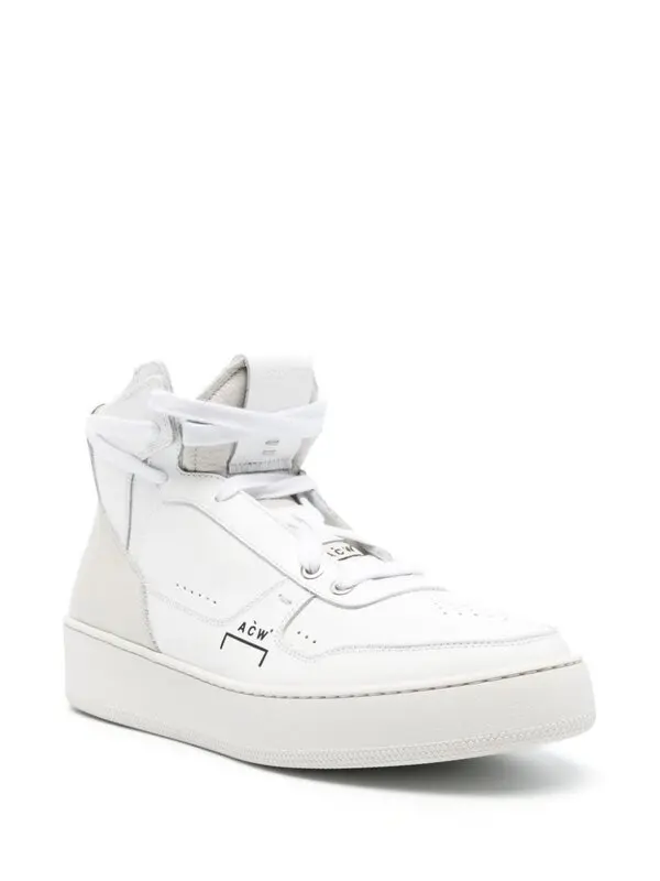 A-COLD-WALL* Logo-print Leather Hi-top Sneakers - White