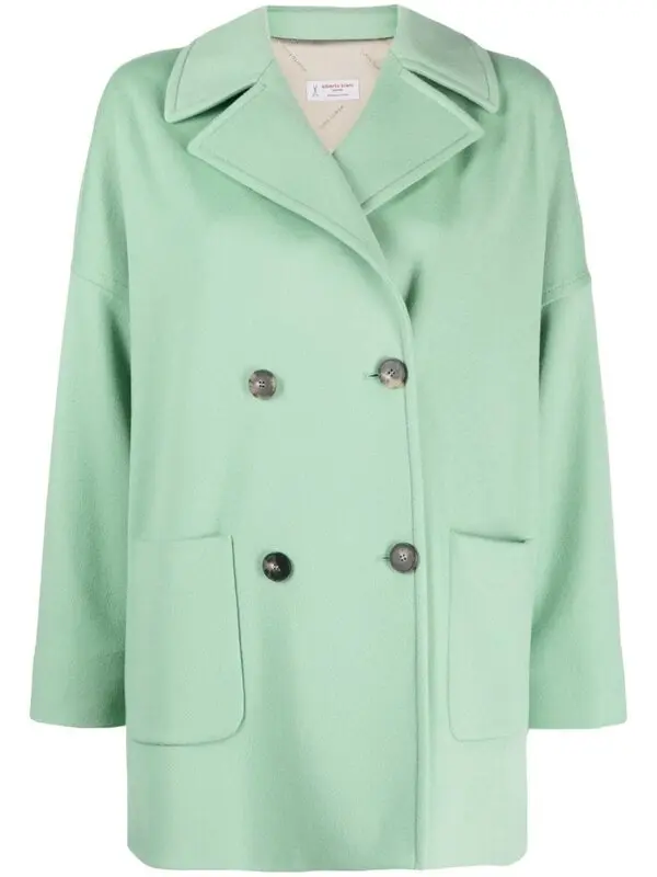 Alberto Biani Double-breasted Virgin Wool Coat