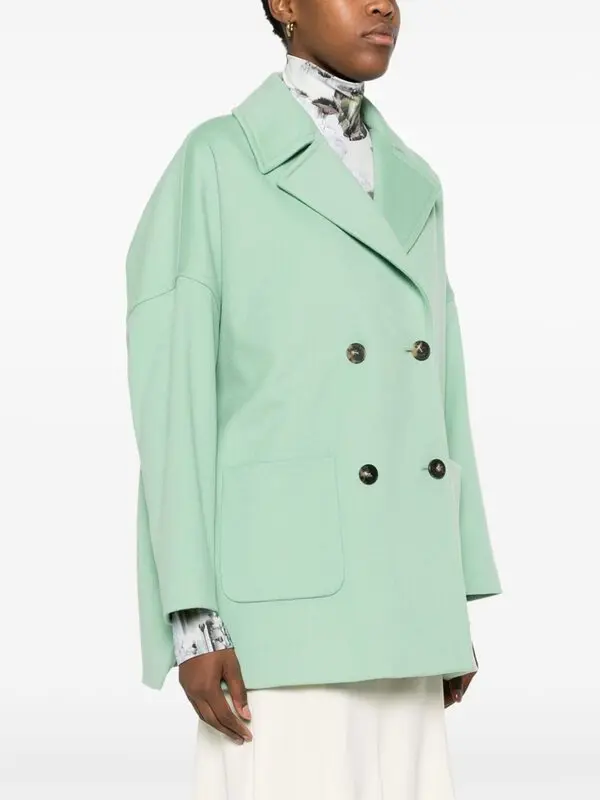 Alberto Biani Double-breasted Virgin Wool Coat