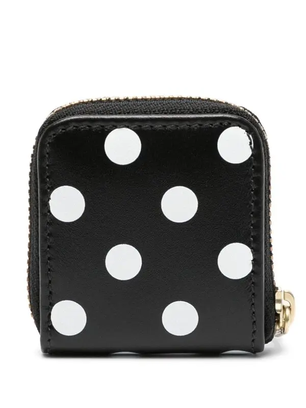 Comme Des Garçons Bold-dot Pattern Leather Wallet - Black