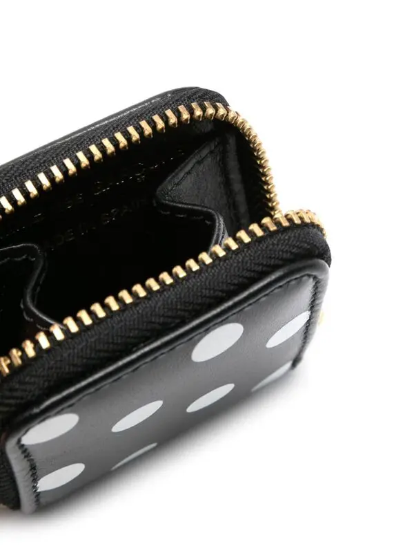 Comme Des Garçons Bold-dot Pattern Leather Wallet - Black