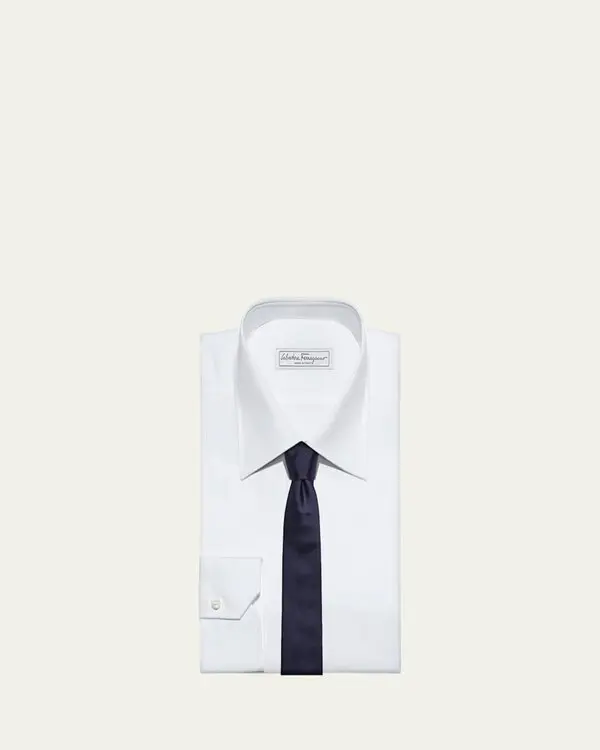 FERRAGAMO Solid Silk Neck Tie - New Black