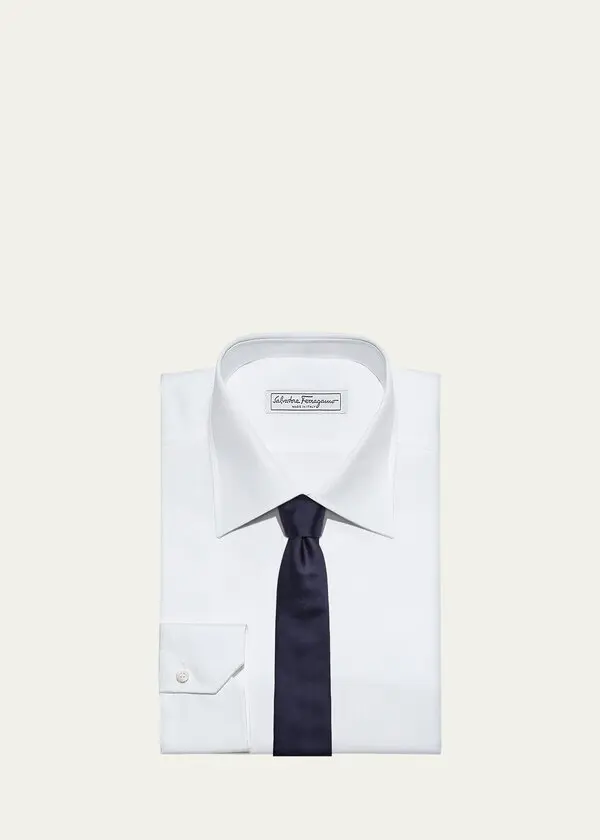 FERRAGAMO Solid Silk Neck Tie - New Black