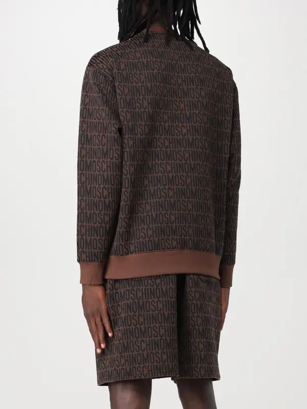Moschino All-over Logo Sweatshirt - Brown