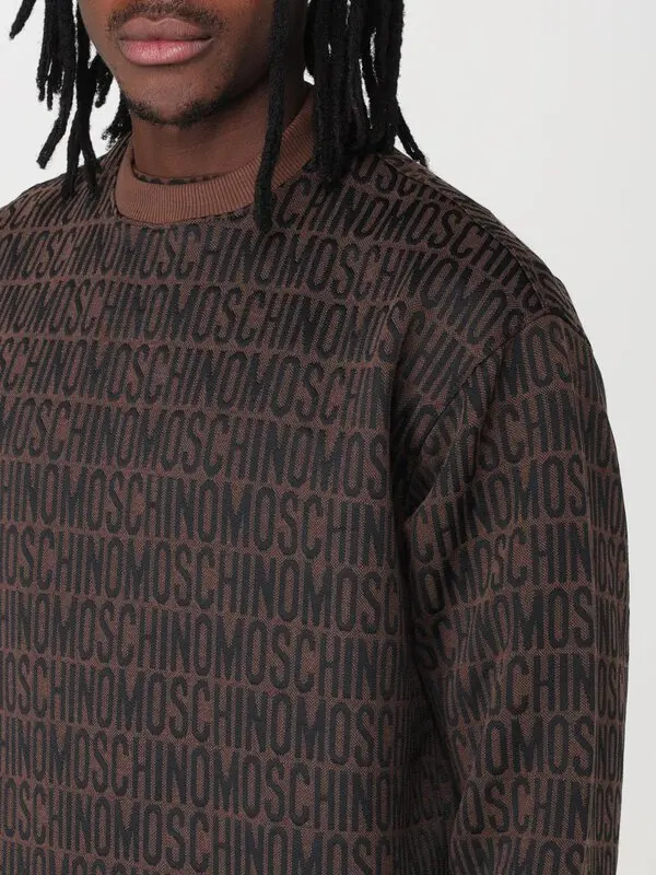Moschino All-over Logo Sweatshirt - Brown