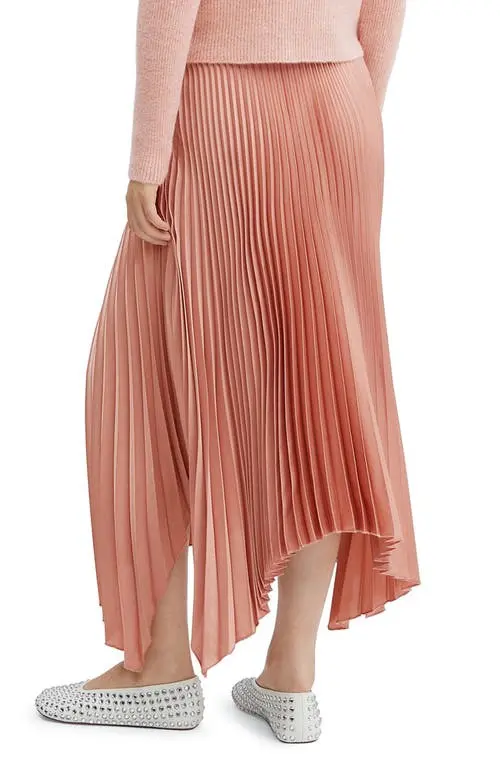 Mango Handkerchief Hem Pleated Skirt - Pastel Pink