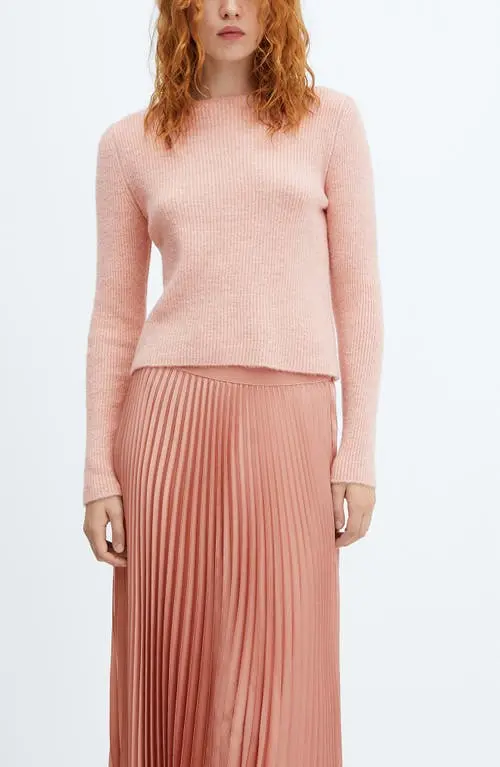 Mango Handkerchief Hem Pleated Skirt - Pastel Pink