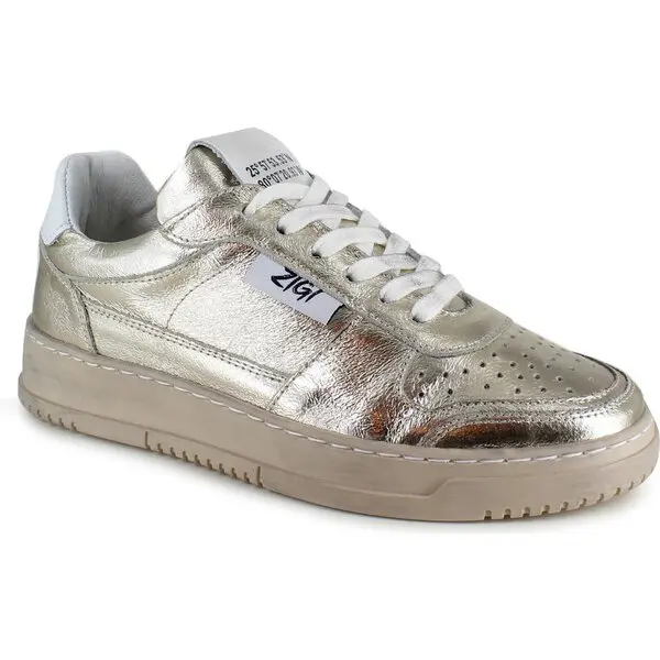 ZIGI Metallic Sneakers - Gold Leather