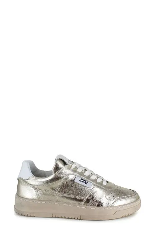 ZIGI Metallic Sneakers - Gold Leather