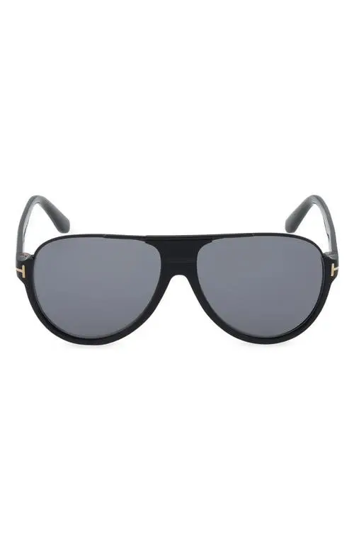 TOM FORD Aviator Sunglasses - Shiny Black/smoke