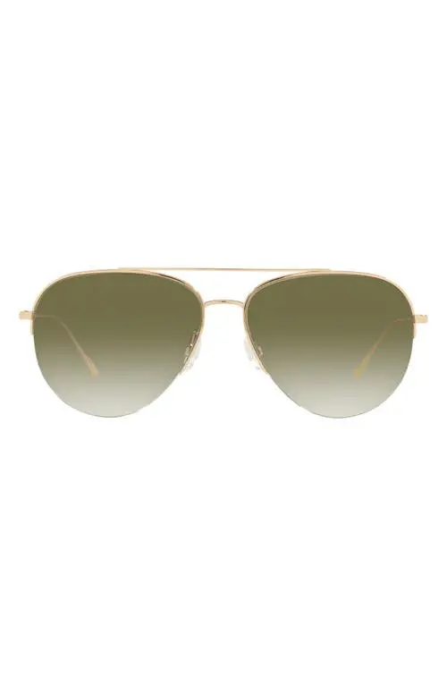 Oliver Spencer Cleamons 60mm Gradient Pilot Sunglasses - Gold/olive Gradient
