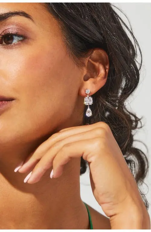 Nadri Evelyn Triple Drop Earrings - Rhodium