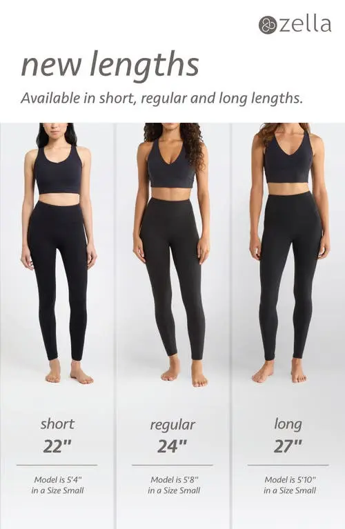 Zella Studio Luxe High Waist 7/8 Leggings - Black