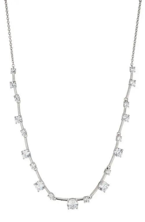 Nadri Evelyn Frontal Necklace - Rhodium
