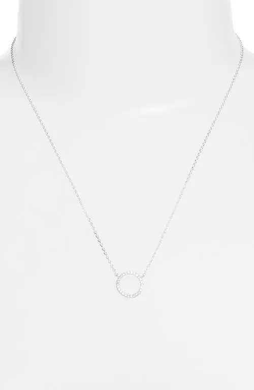 Estée Lauder Pavé Circle Pendant Necklace - Silver