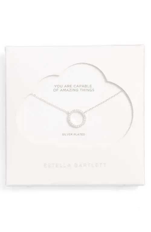 Estée Lauder Pavé Circle Pendant Necklace - Silver