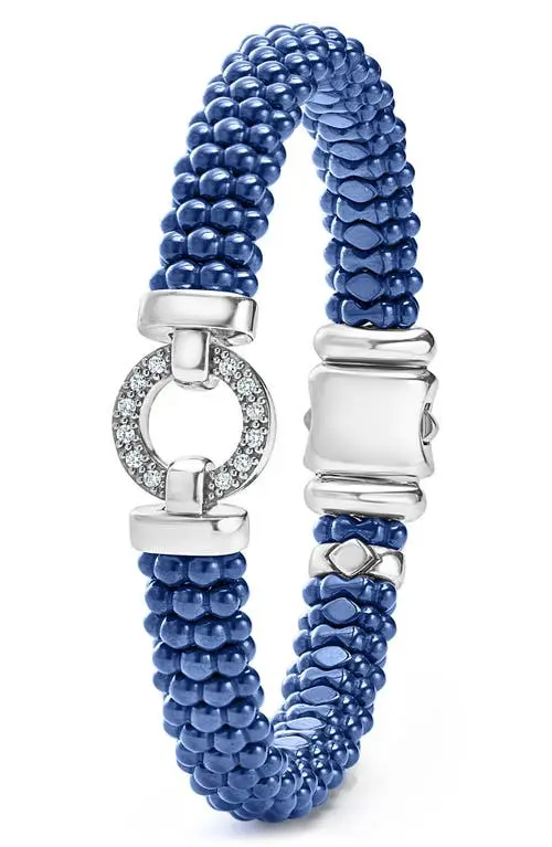 Lagos Blue Caviar Diamond And Ceramic Rope Bracelet - Marine
