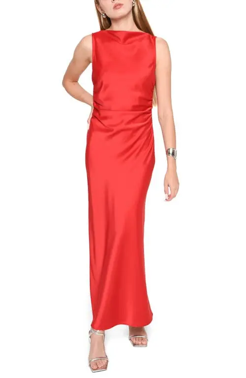 WAYF X Jourdan Sloane Bella Satin Dress - Red