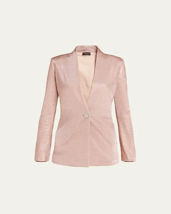 Giorgio Armani Metallic Bonded Jersey Blazer - Solid Light/pastel P