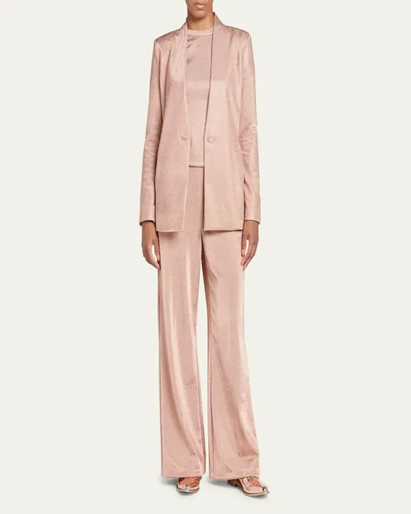 Giorgio Armani Metallic Bonded Jersey Blazer - Solid Light/pastel P