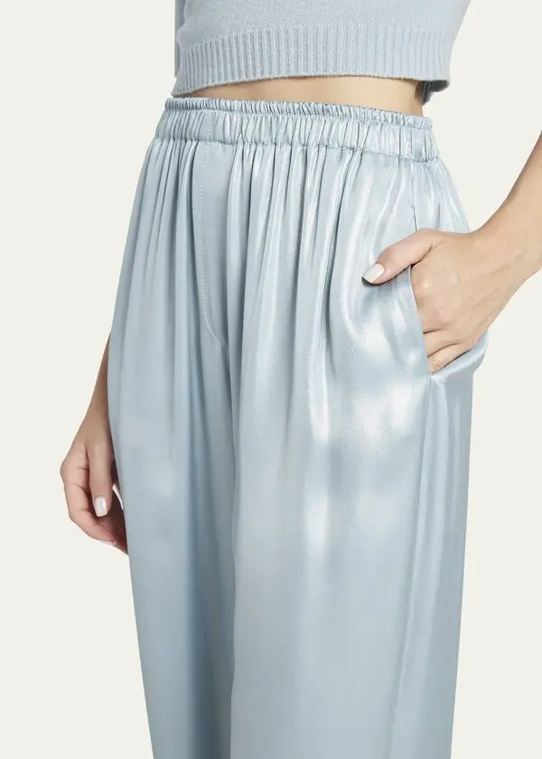 Giorgio Armani Laminated Viscose Satin Jogger Pants