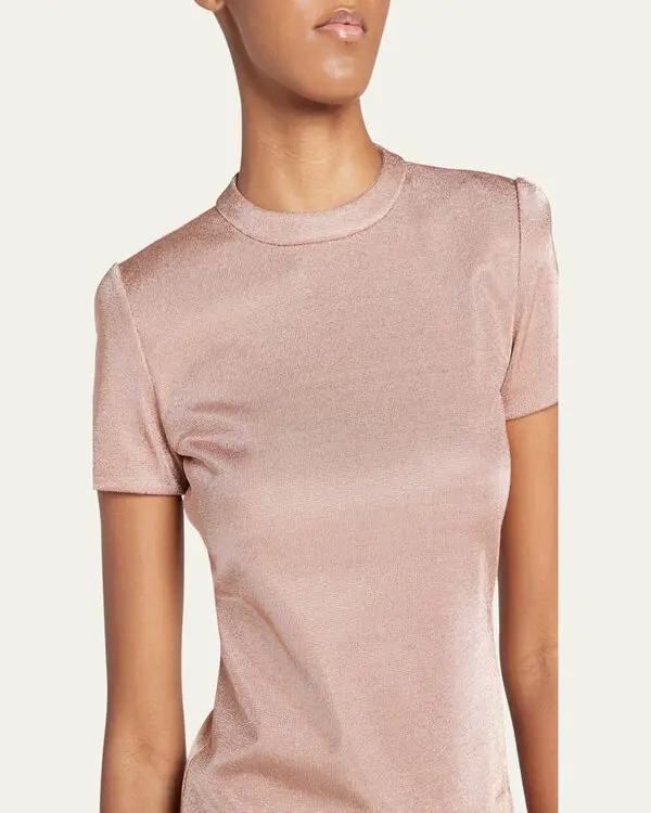 Giorgio Armani Metallic Bonded Jersey Tee - Solid Light/pastel P