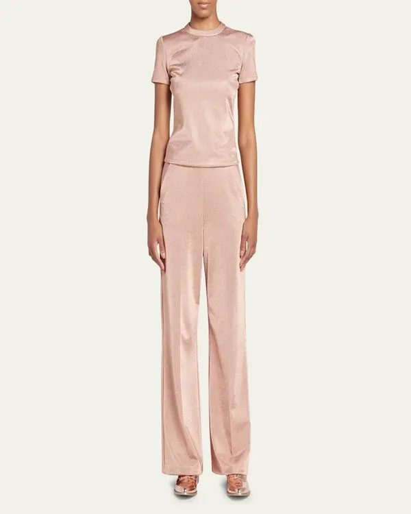 Giorgio Armani Metallic Bonded Jersey Tee - Solid Light/pastel P