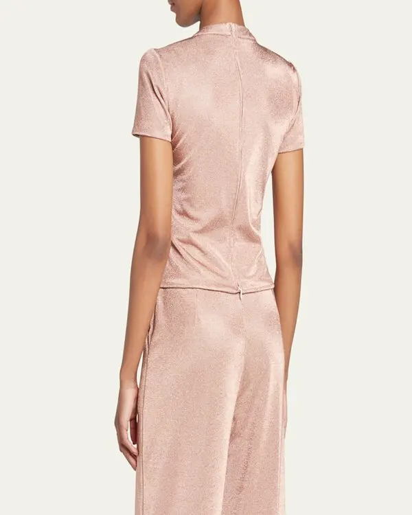 Giorgio Armani Metallic Bonded Jersey Tee - Solid Light/pastel P