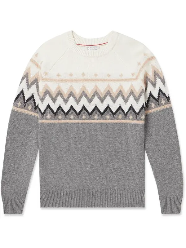 Brunello Cucinelli Fair Isle Cashmere Sweater