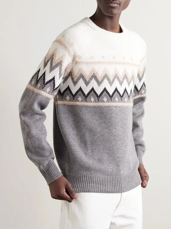 Brunello Cucinelli Fair Isle Cashmere Sweater